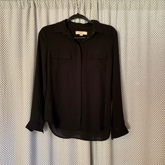 LOFT | Tops | Classic Black Loft Button Down | Poshmark
